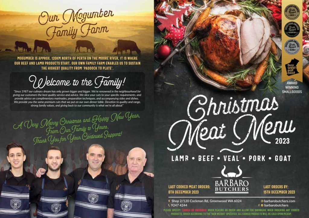Christmas Menu Out Now! - Barbaro Brothers Butchers in Greenwood